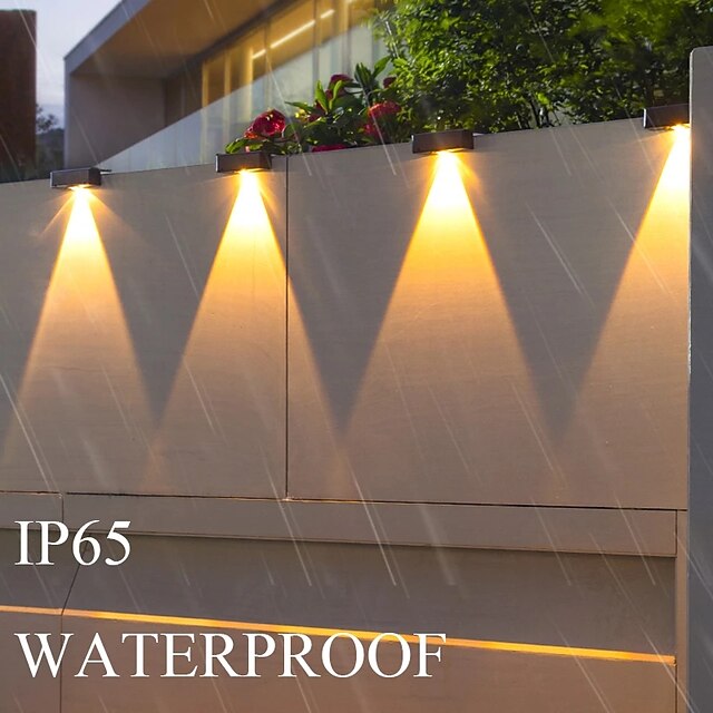 LED Solar Outdoor Lights Wall Light Fence Lights Super Bright Patio ...