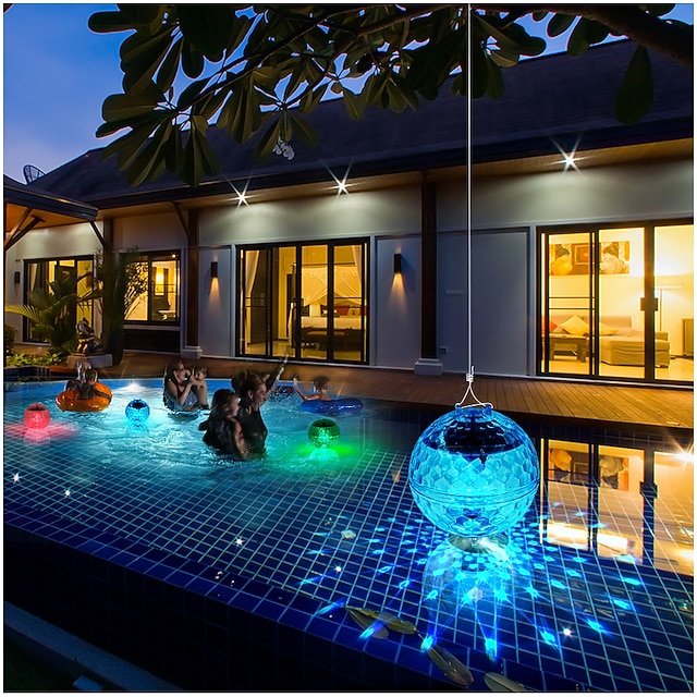 Floating Pool Lights Solar Pool Lights with RGB Color Changing ...