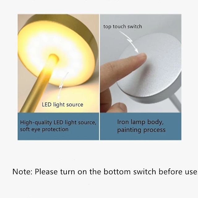 Cordless Table Lamp Rechargeable Battery Operated Portable Table Light ...