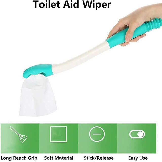 Toilet Tissue Aids Tools,Bottom Wiper,Tissue Grip Long Handle Reach ...