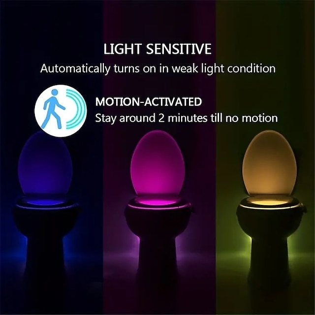 Toilet Night Light PIR Motion Sensor Toilet Lights LED Washroom Night ...