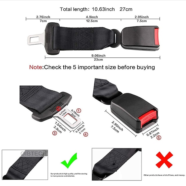 Car Safety Extension Belt Adjustable Car Seat Belt Extender Suitable
