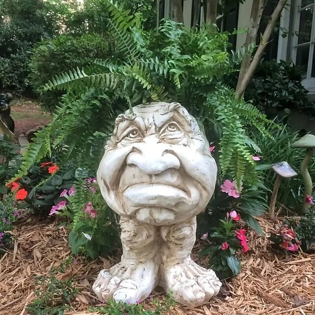 Face Planters, Muggle Head Planter Face Flower Pot Resin Garden ...