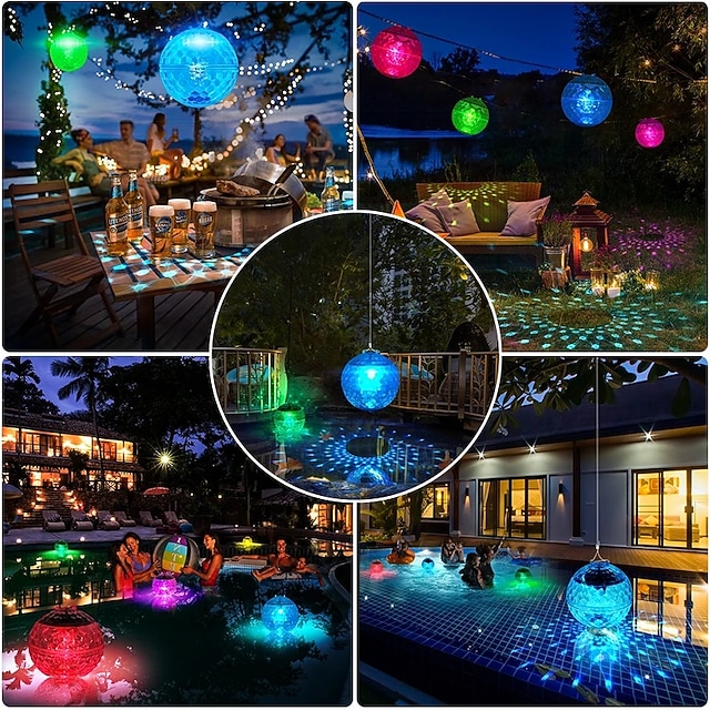 Floating Pool Lights Solar Pool Lights with RGB Color Changing ...