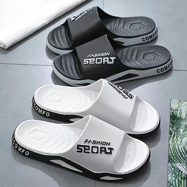 Men's Sporty Slide Sandals | Lightweight Slip-On Comfort Slippers for ...