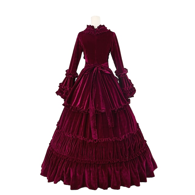 Gothic Rococo Victorian Dress Party Costume Masquerade Ruffle Sleeve ...
