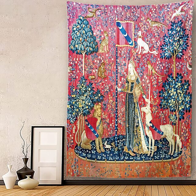 Lady and the Unicorn Medieval Tapestry Middle Age Tapestry Vintage Wall ...