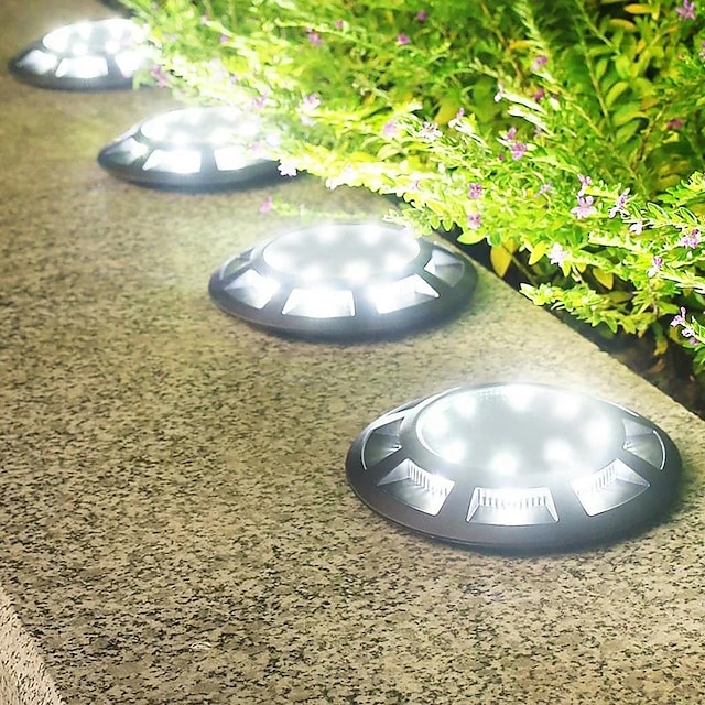 Outdoor Solar Lights Solar Ground Light 16 LED Upgraded Outdoor ...