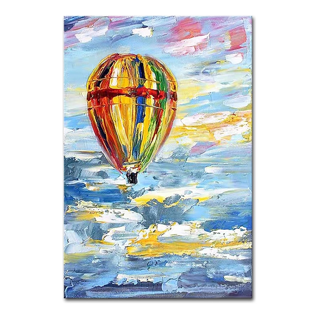Mintura Handmade Hot Air Balloon Oil Paintings On Canvas Wall Art ...