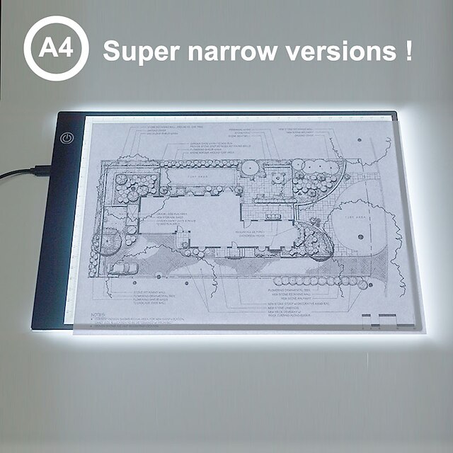 A4 LED Light Pad, Tracing Light Table with Scale Art, Light Table with ...