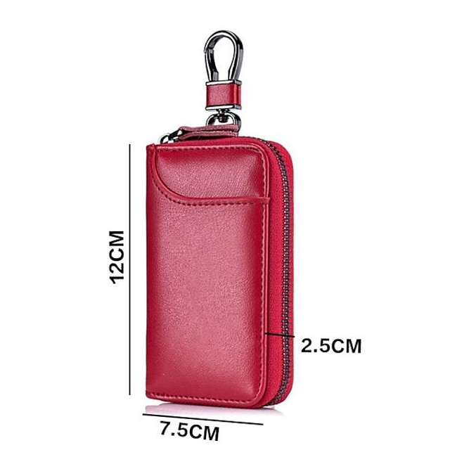 Genuine Leather KeyChain Unisex Key Bag Multifunction Organizer Wallet ...