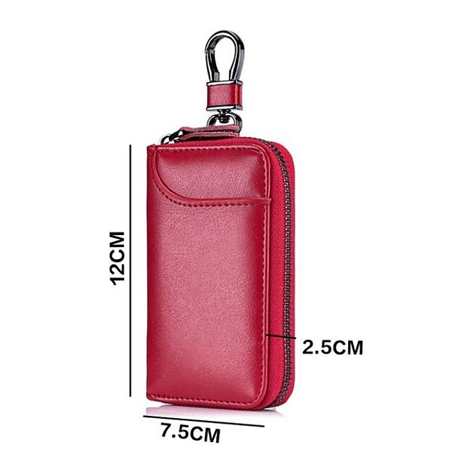 Genuine Leather KeyChain Unisex Key Bag Multifunction Organizer Wallet ...