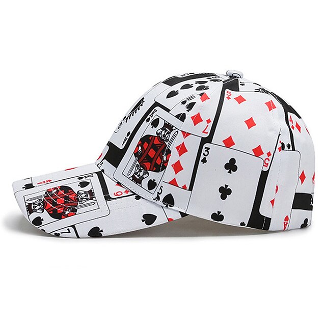 Men's Baseball Cap Sun Hat Poker Hat White Blue Polyester Travel Hip ...