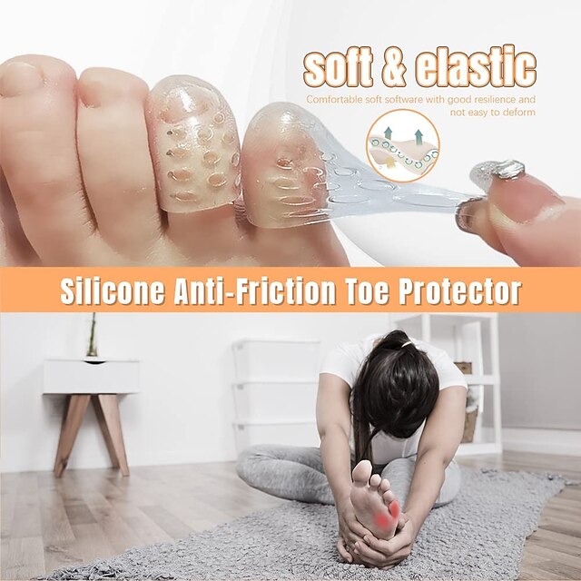 10pcs Silicone Breathable Toe Covers, Silicone Anti-Friction Toe ...