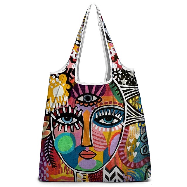 Foldable Colorful Tote Bags with Abstract Art Designs for Fashion and ...