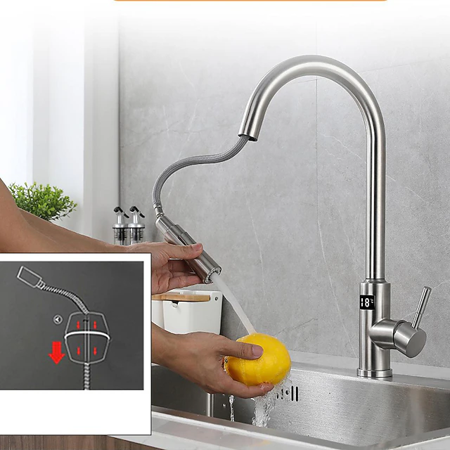 Touchless Sensor Kitchen Faucet Sink Mixer Tap Touch on with Pull Out 2 ...