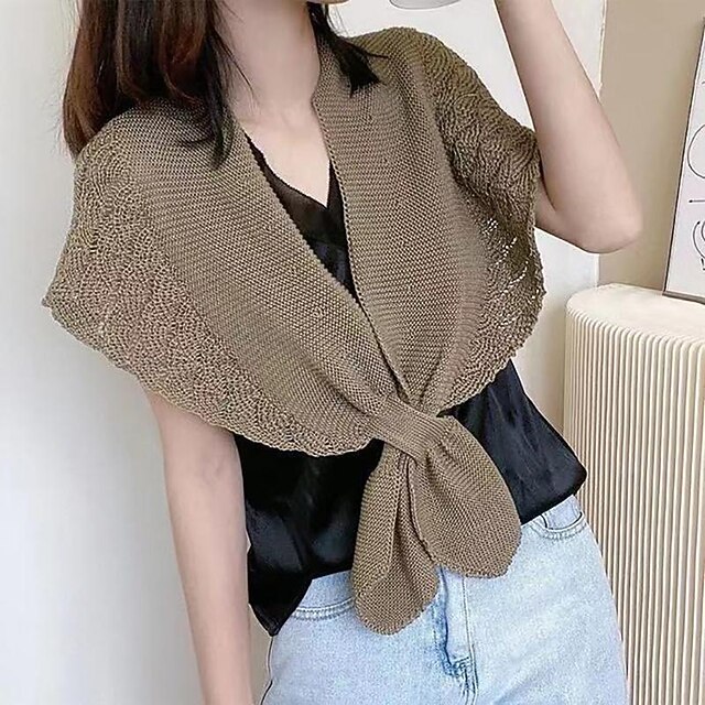Women's Knitted Vest Shoulder Scarf Stylish and Feel Cozy Daily Wear ...