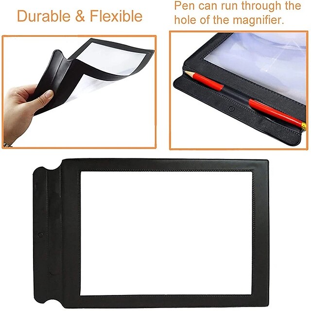 A4 Lenses Large Sheet Magnifier Magnifying Glass Book Reading Lens Page ...