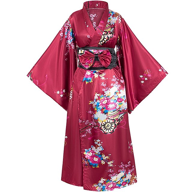 Japanese Anime Women's Kimono Robe Geisha Yukata Sweet Dress Blossom ...