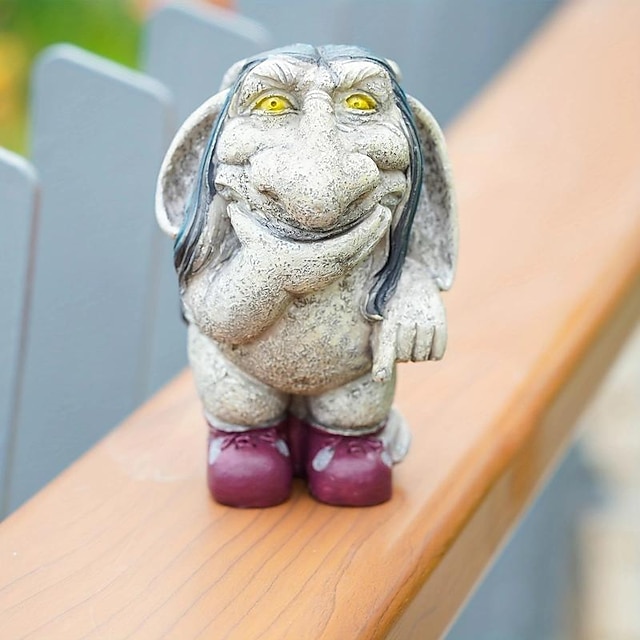 Pondering Sylvester,Ugly Thinking Dwarf Resin Statue Outdoor Courtyard ...
