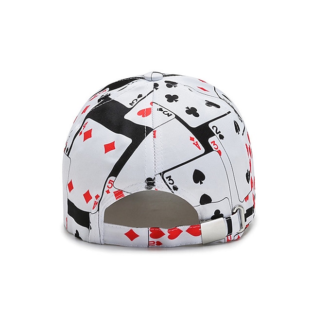 Men's Baseball Cap Sun Hat Poker Hat White Blue Polyester Travel Hip ...