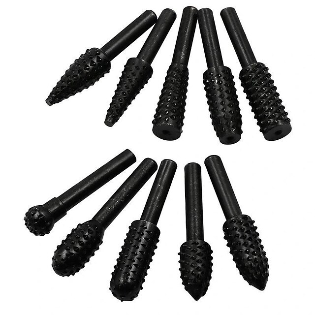 5/10pcs Rotary Burr Rasp Set Carbon Steel Wood Carving File Rasp Drill ...