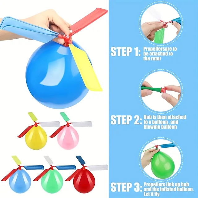 Balloon Helicopters Balloons Flying With Whistle Kids Flying Toys ...