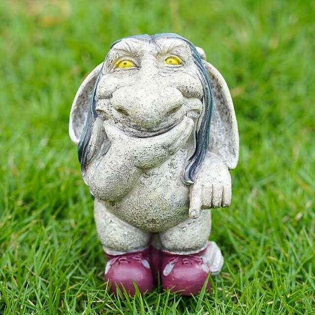 Pondering Sylvester,Ugly Thinking Dwarf Resin Statue Outdoor Courtyard ...