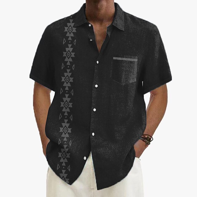 Men's Button Up Shirt Short Sleeve Vintage Hawaiian Casual Vacation ...