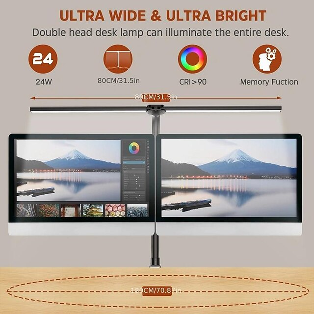 LED Double Head Desk Lamp 24W Brightest Architect Double Swing-arm ...