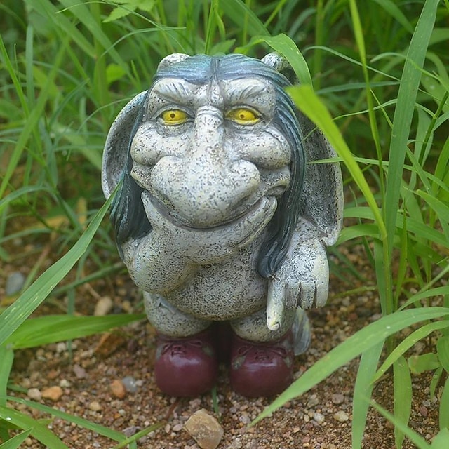 Pondering Sylvester,Ugly Thinking Dwarf Resin Statue Outdoor Courtyard ...