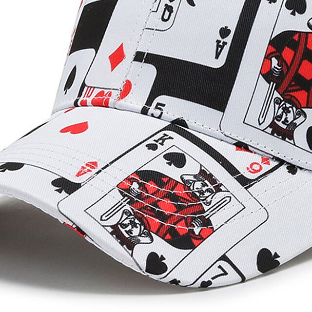 Men's Baseball Cap Sun Hat Poker Hat White Blue Polyester Travel Hip ...