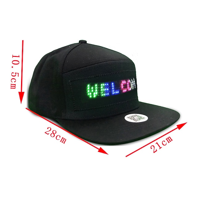 Unisex Bluetooth LED Mobile Phone APP Controlled Baseball Hat Scroll ...