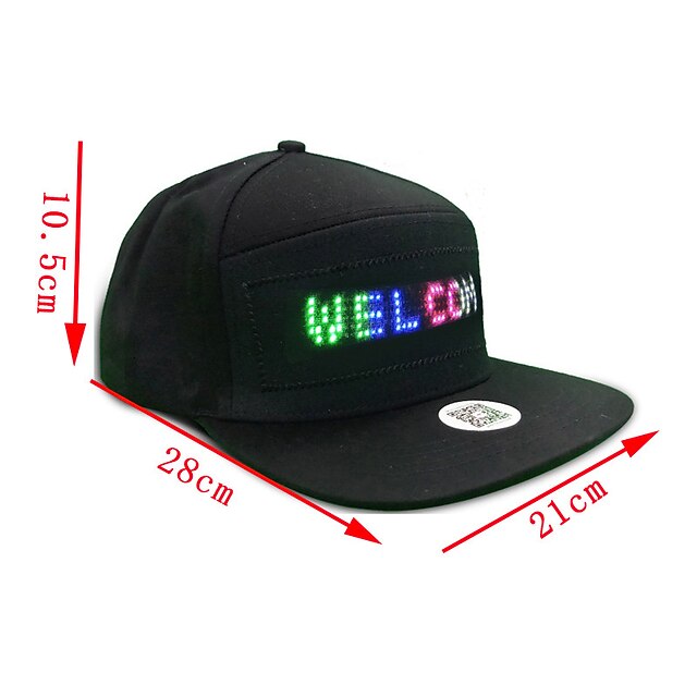 Unisex Bluetooth LED Mobile Phone APP Controlled Baseball Hat Scroll ...