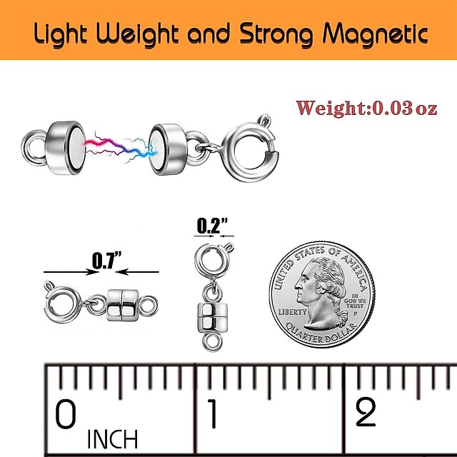 Magnetic Necklace Clasps and Closures - Gold and Silver Plated Bracelet ...