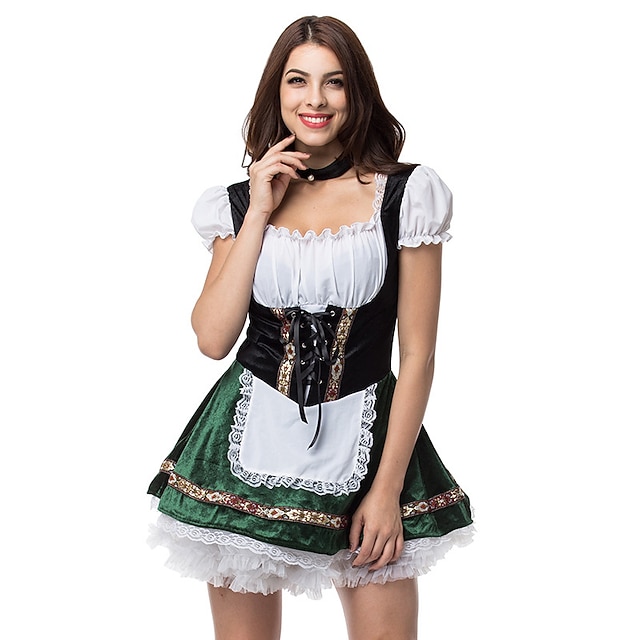 Plus Size Oktoberfest Costume Beer Dress Dirndl Trachtenkleider Maid ...
