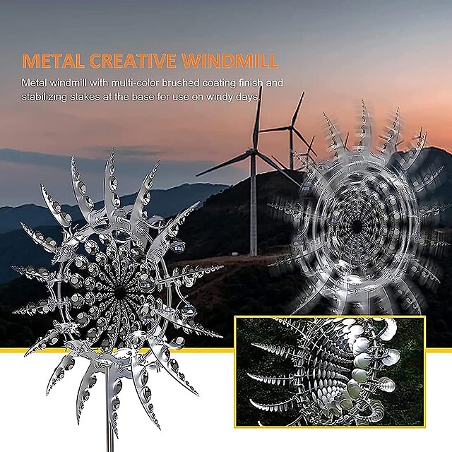 Magical Metal Garden Windmill,Kinetic Wind Spinners,Wind Sculpture for ...