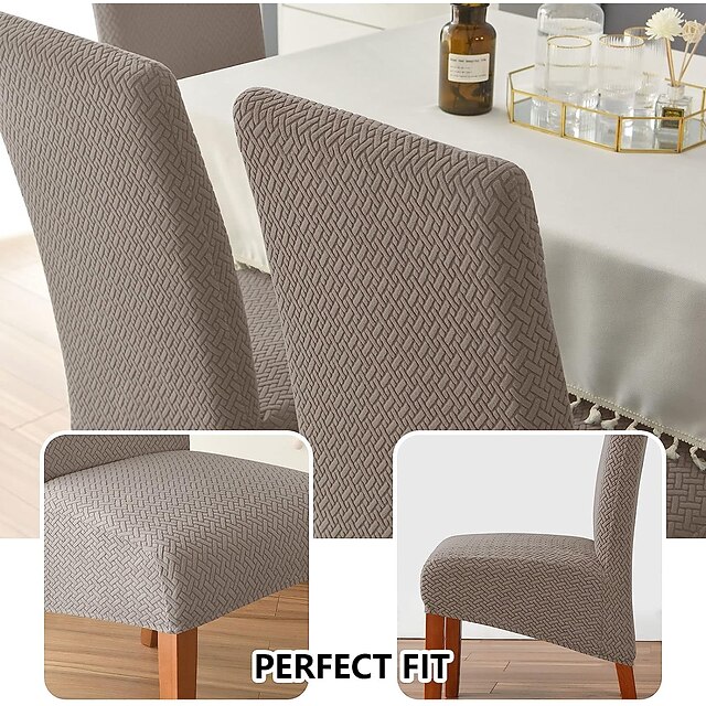 1/6pcs High back Dining Chair Covers, Stretch Chair Cover Burgundy Red ...