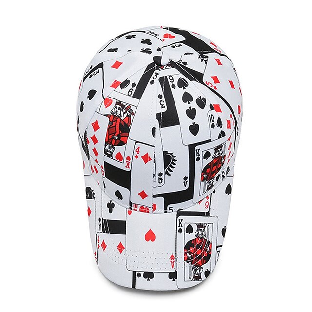 Men's Baseball Cap Sun Hat Poker Hat White Blue Polyester Travel Hip ...