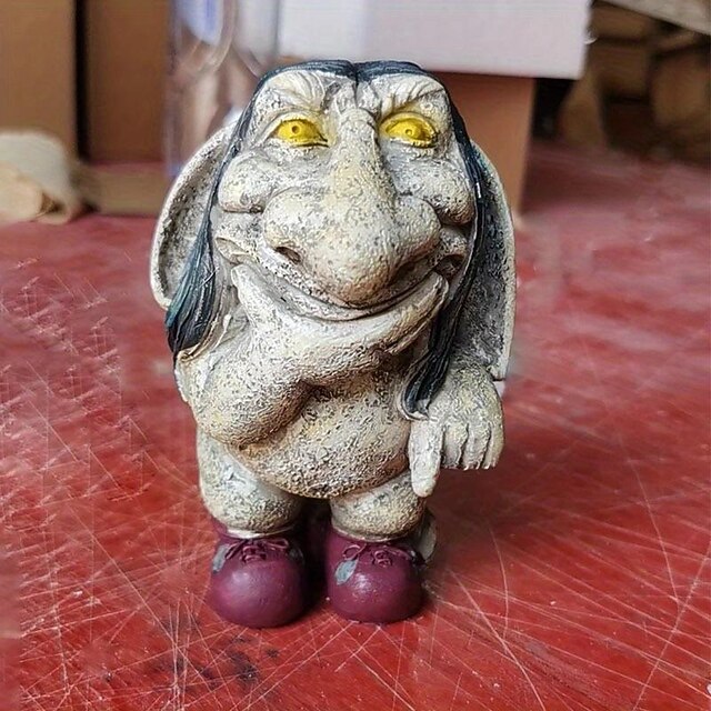 Pondering Sylvester,Ugly Thinking Dwarf Resin Statue Outdoor Courtyard ...