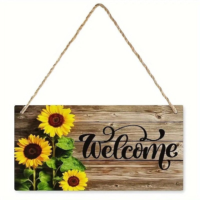 1pc Sunflower Wood Wall Sign Wooden Sunflower Pattern Plaque Sign ...