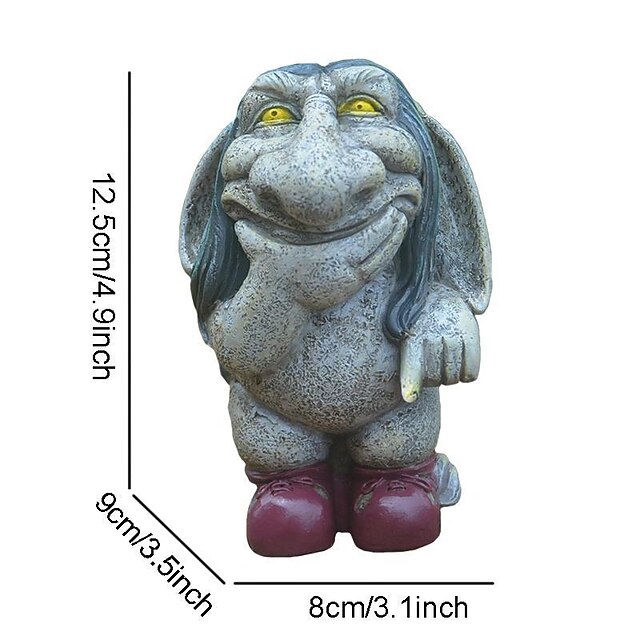 Pondering Sylvester,Ugly Thinking Dwarf Resin Statue Outdoor Courtyard ...