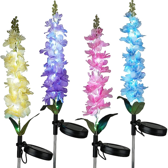 Solar Flowers Lights Outdoor Waterproof Violet Lights Flower Stake ...
