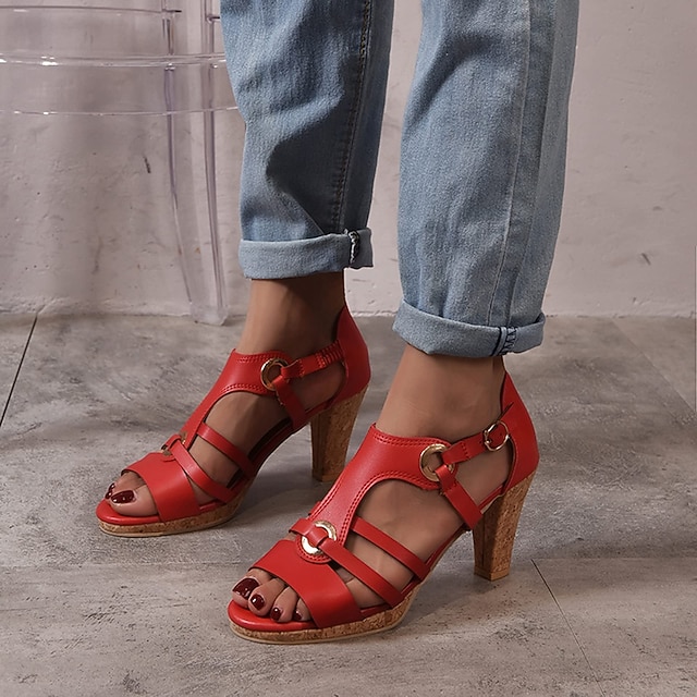 Women's Heels Sandals Block Heel Sandals Stilettos Gladiator Sandals ...