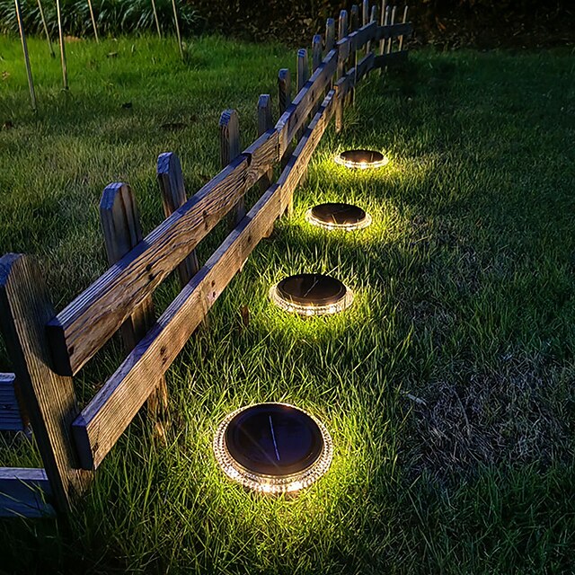 Solar LED Buried Light Outdoor Waterproof Wall Lights 8 LED Garden ...
