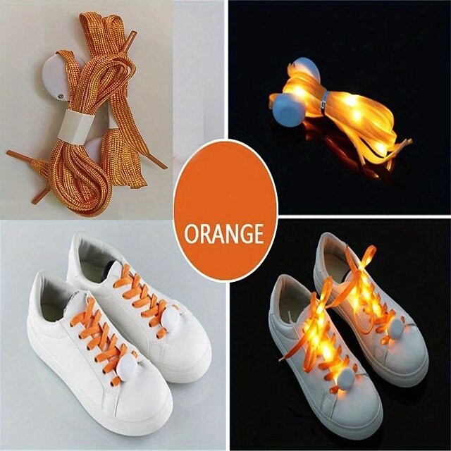 1 Pair LED Sport Shoe Laces Luminous Shoe Laces Glow Shoe Strings Round ...