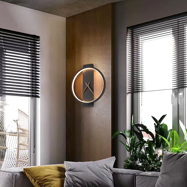 Indoor Wall Lamp with Clock Creative Decorative Wall Lamp 30cm Real ...