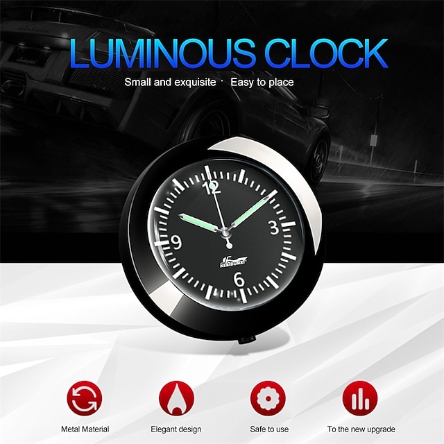 Mini Digital Car Clock, Luminous Stick-On Dashboard Watch, Quartz ...
