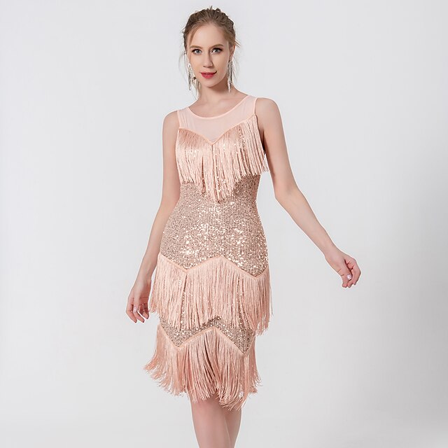 Latin Dance Dance Costumes Exotic Dancewear Dress Tassel Pure Color ...