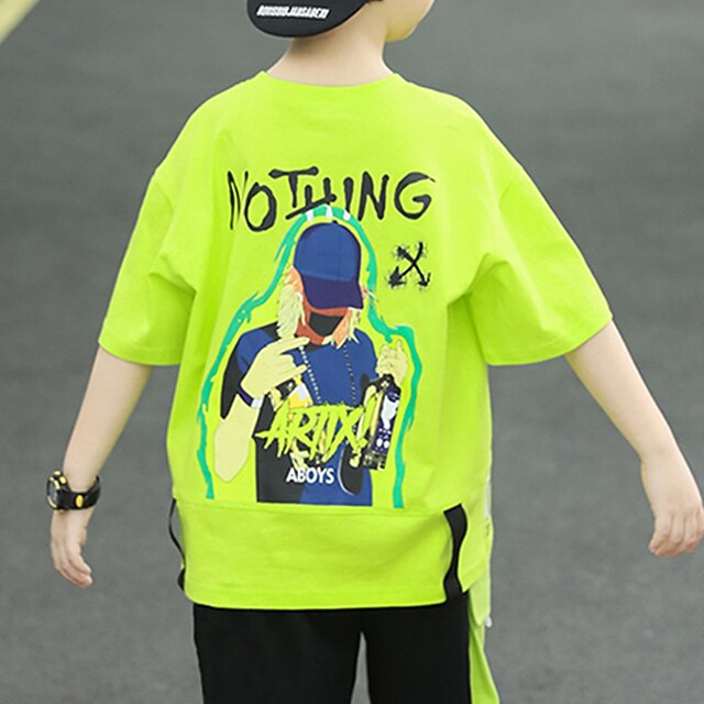 2 Pieces Kids Boys T-shirt & Shorts Clothing Set Outfit Graphic Letter ...